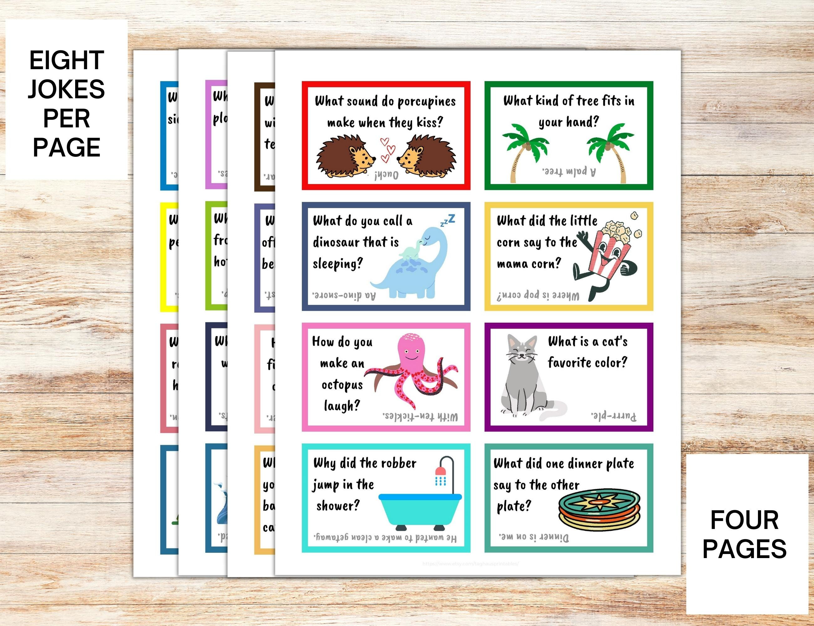 Joke Lunchbox Notes for Kids, Printable Jokes for Kids, Lunchbox Cards ...