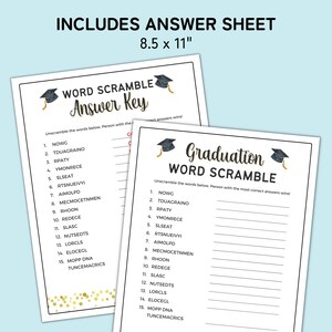 Graduation Word Scramble Game, Graduation 2023, Graduation Printable ...