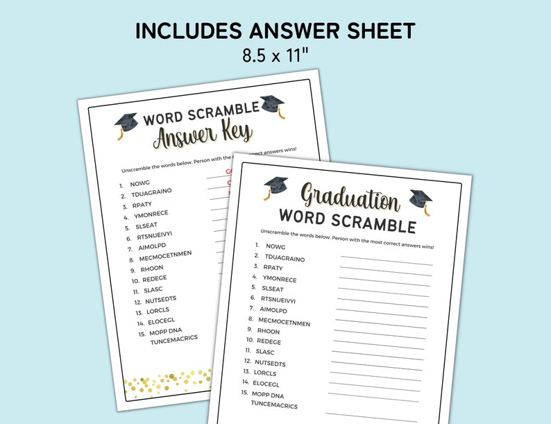 Graduation Word Scramble Game, Graduation 2023, Graduation Printable ...