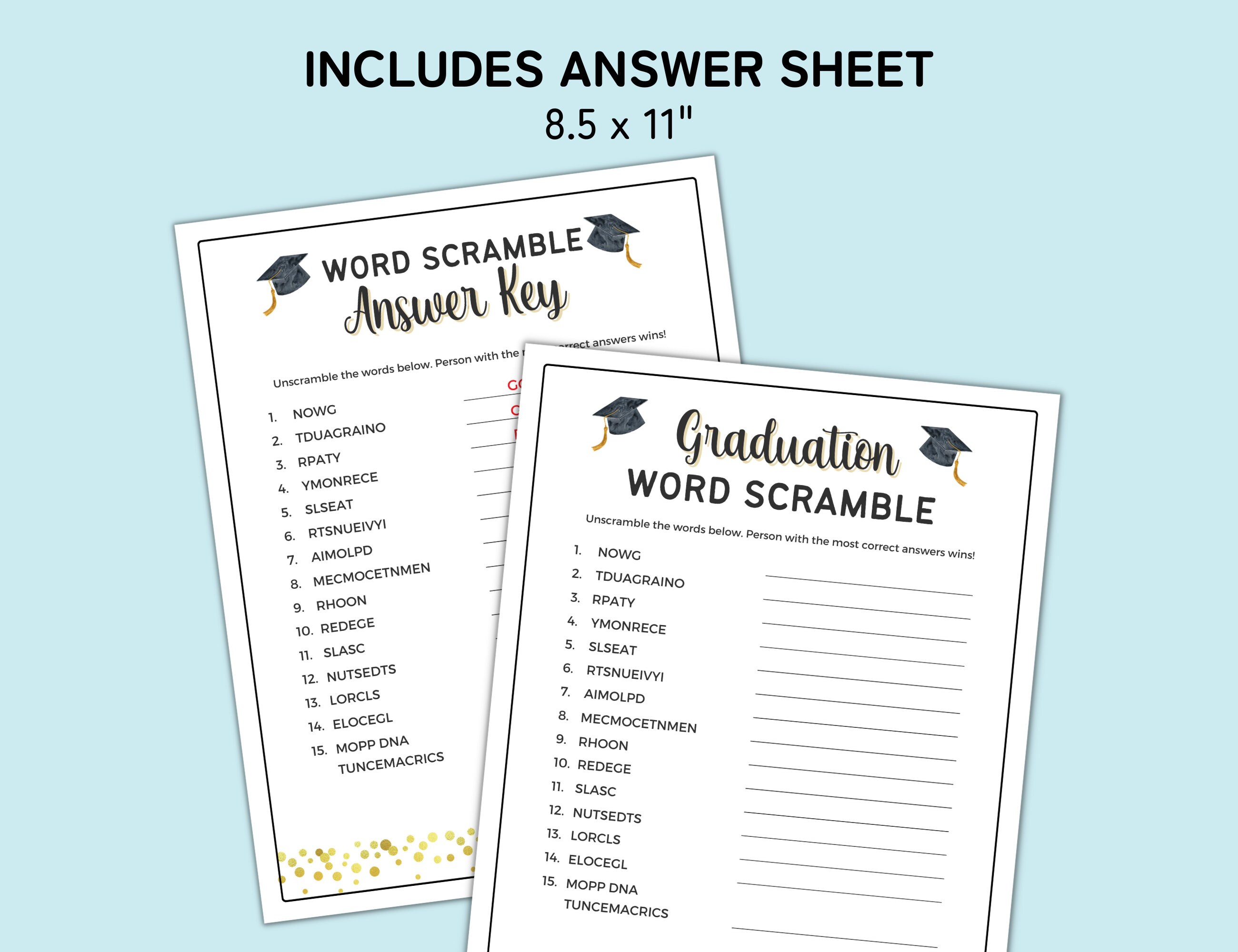 Graduation Word Scramble Game Graduation 2023 Graduation - Etsy