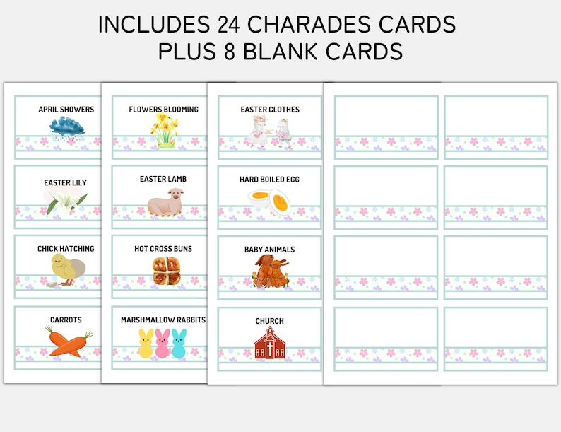 Easter Charades Game, Easter Printable Game, Family Game Night ...