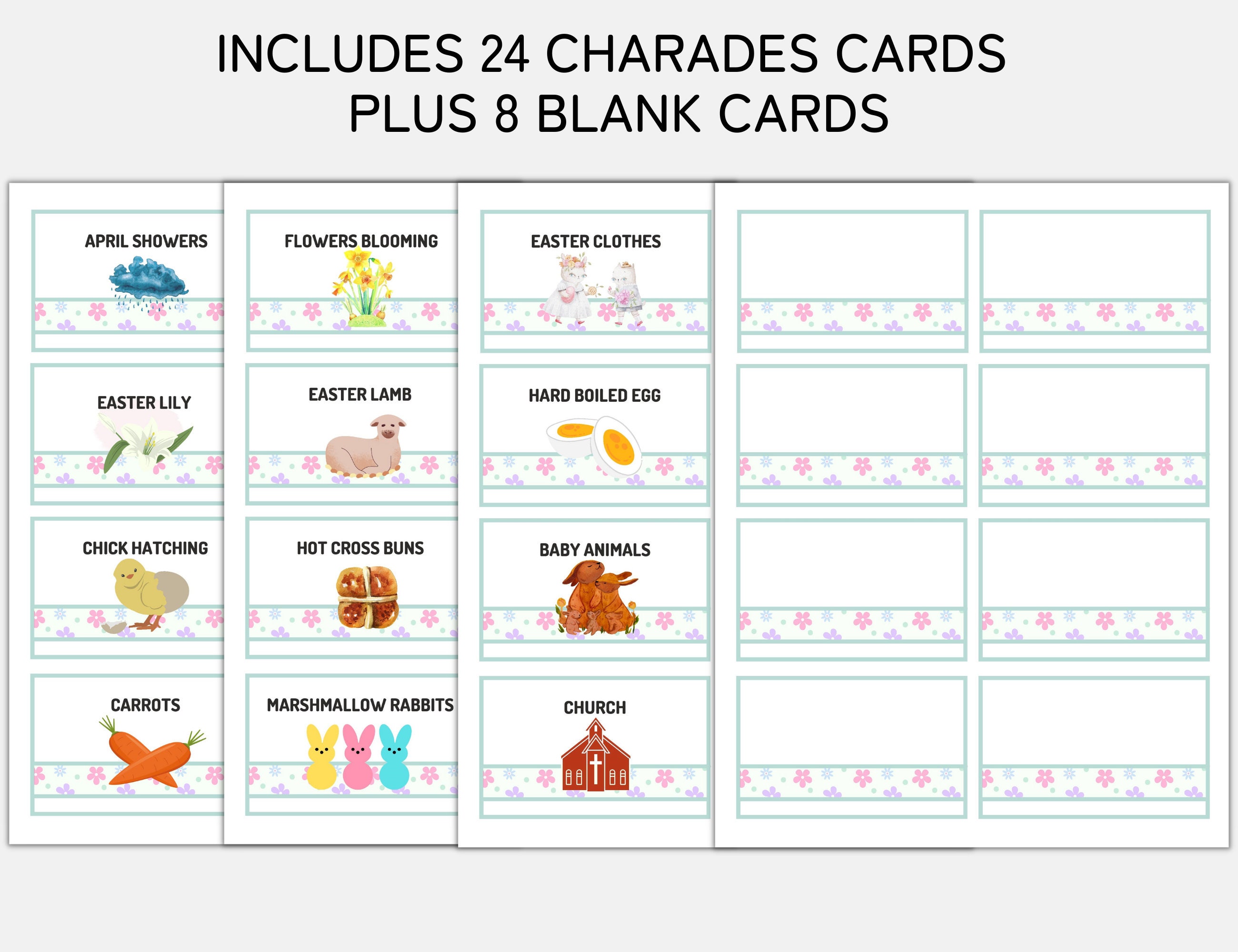 Easter Charades Game, Easter Printable Game, Family Game Night ...