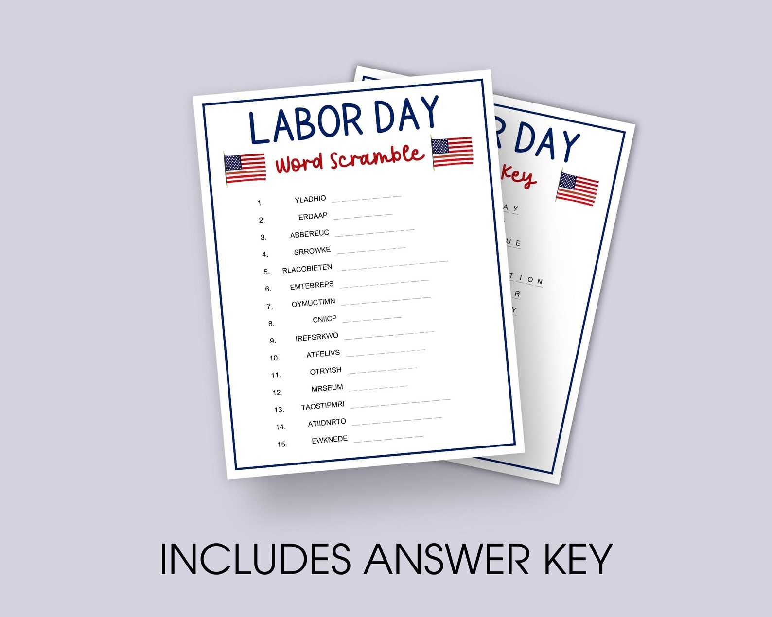 Labor Day Word Scramble Game, Patriotic Games, Labor Day Activities ...