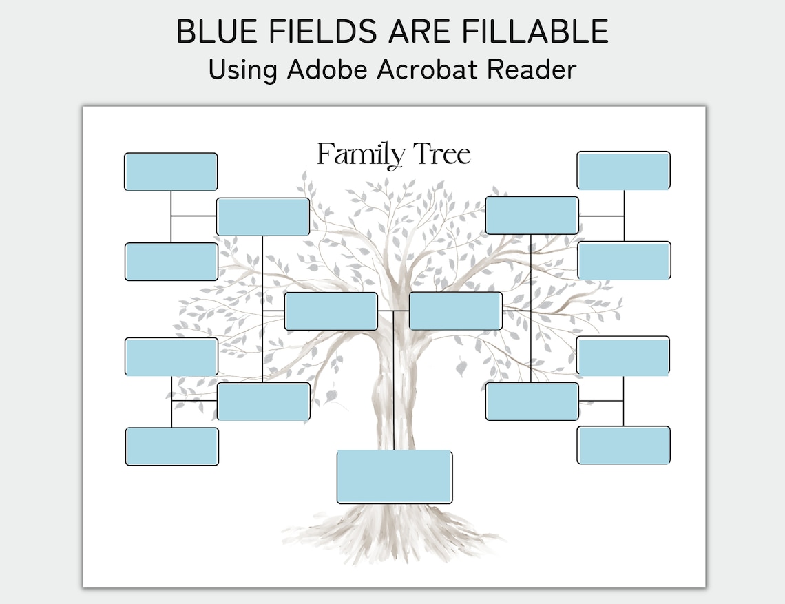 Family Tree Template 4 Generation, Family Tree Chart, Printable for ...