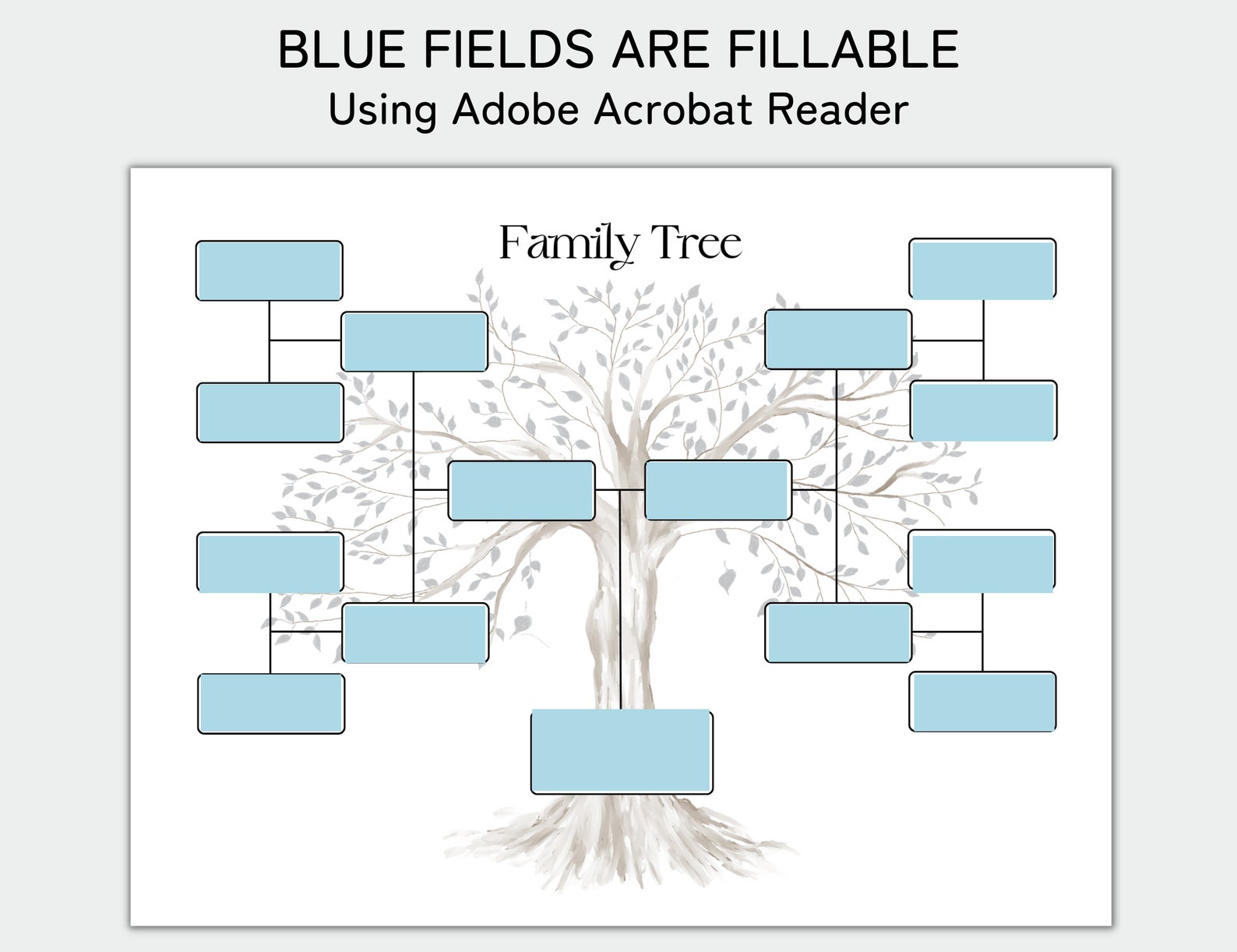 Family Tree Template 4 Generation, Family Tree Chart, Printable for ...