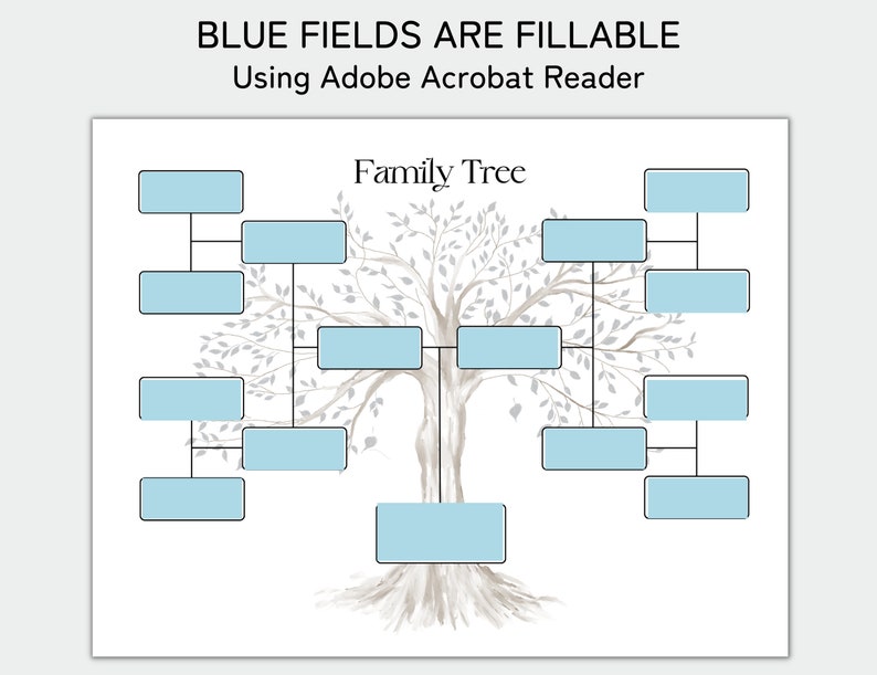 Family Tree Template 4 Generation, Family Tree Chart, Printable for ...
