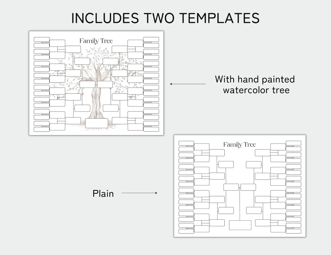 Family Tree Template 6 Generation, Family Tree Chart, Printable Family ...