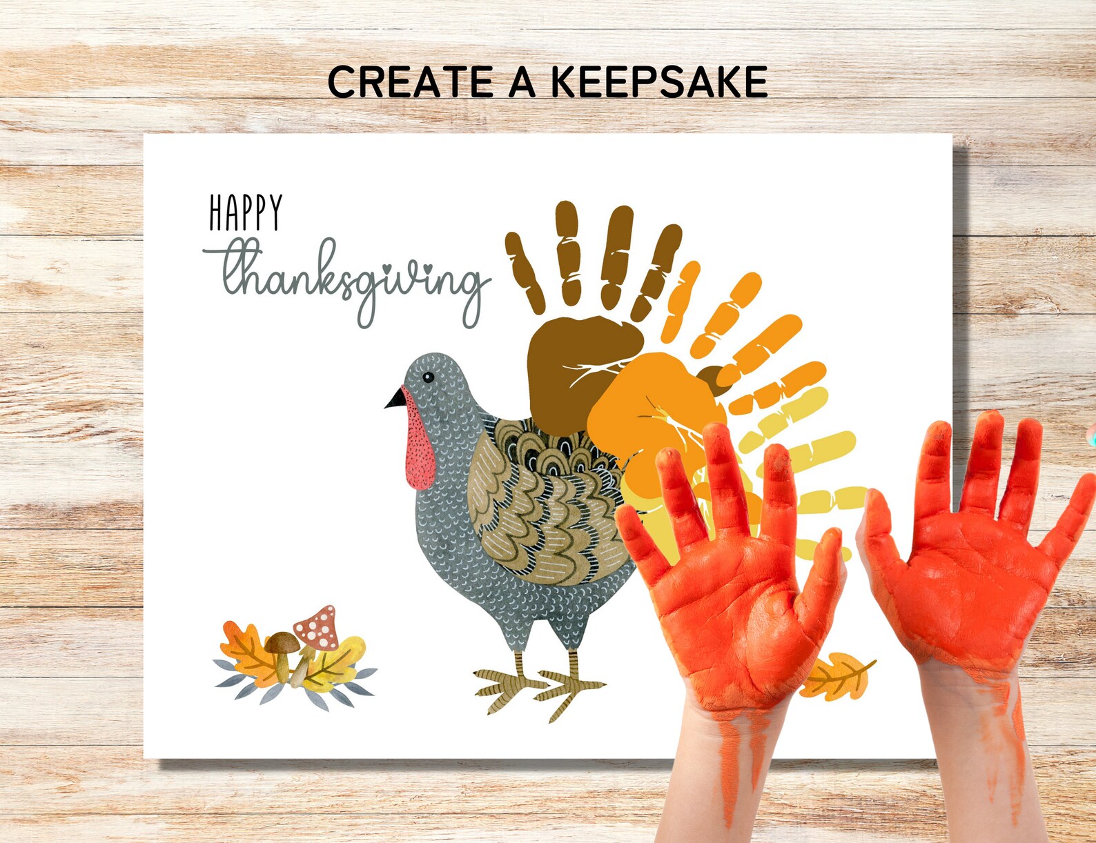 Thanksgiving Handprint and Footprint Art Bundle, Fall Handprint, Turkey ...