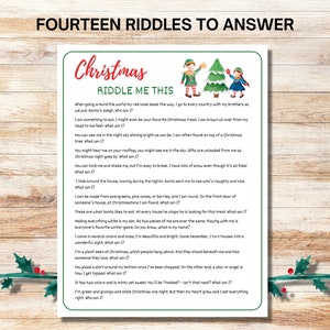 Christmas Riddle Me This, Christmas Party Game, Christmas Trivia Game ...