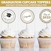 Printable Graduation Cupcake Toppers, 2023 Graduation Party Decorations ...