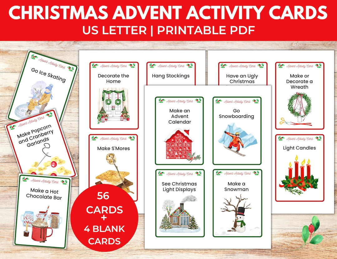 Advent Activity Cards, Christmas Activities, DIY Advent Calendar, Kids ...