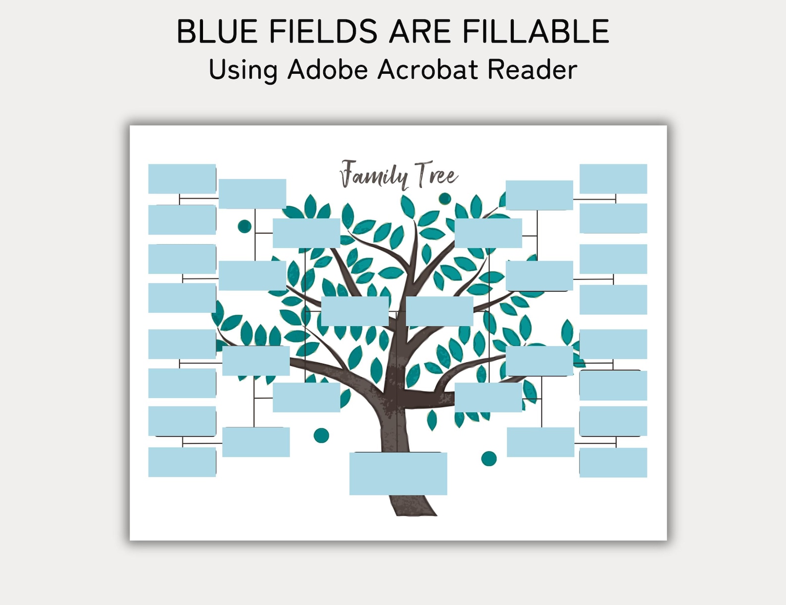 Family Tree Template 5 Generation, Family Tree Chart, Printable for ...