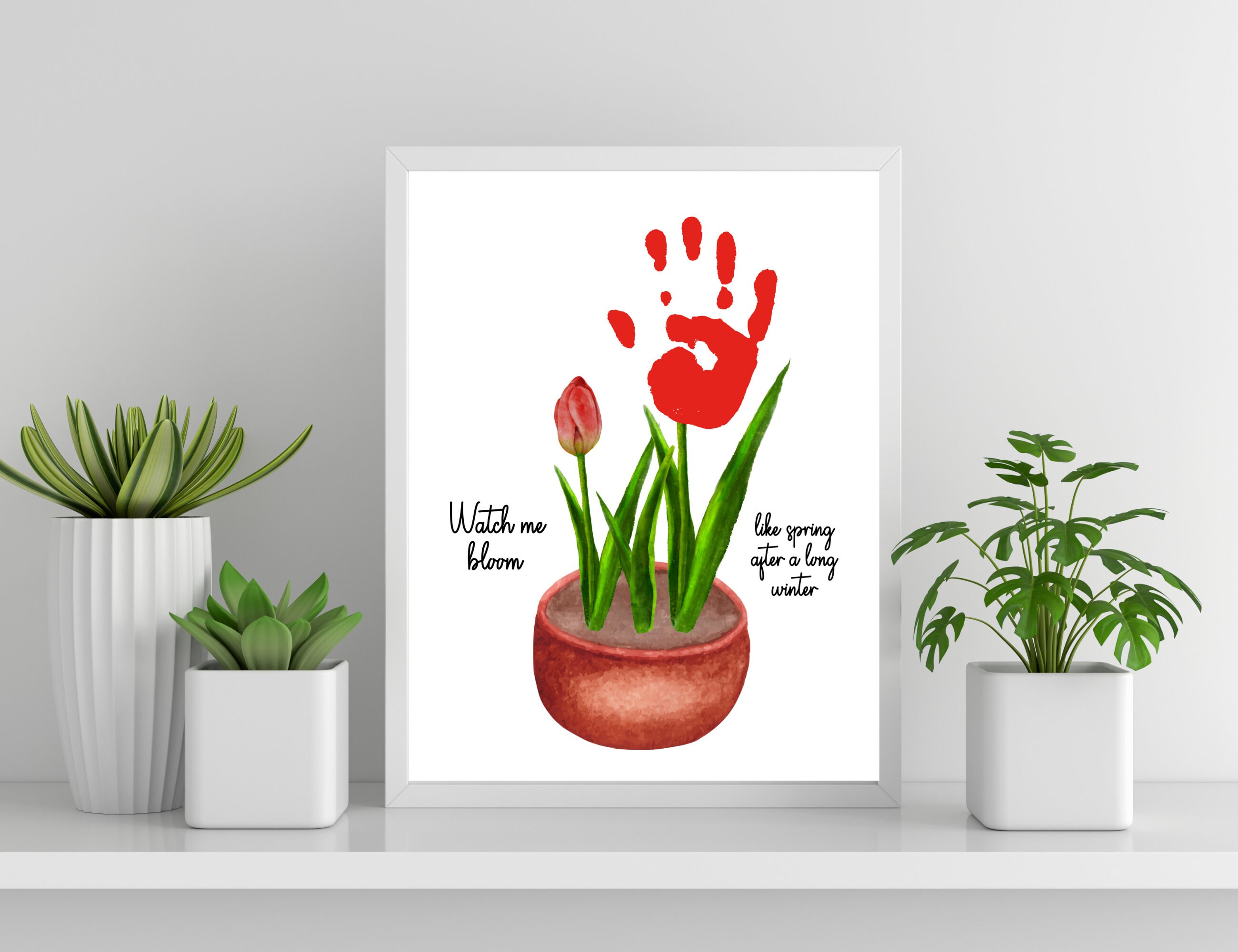 Printable Flower Handprint Art, Handprint Craft, Mother's Day Gift for ...