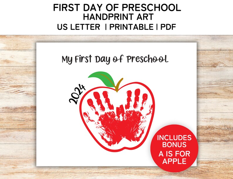 First Day of Preschool Handprint Art, First Day of School, Handprint ...