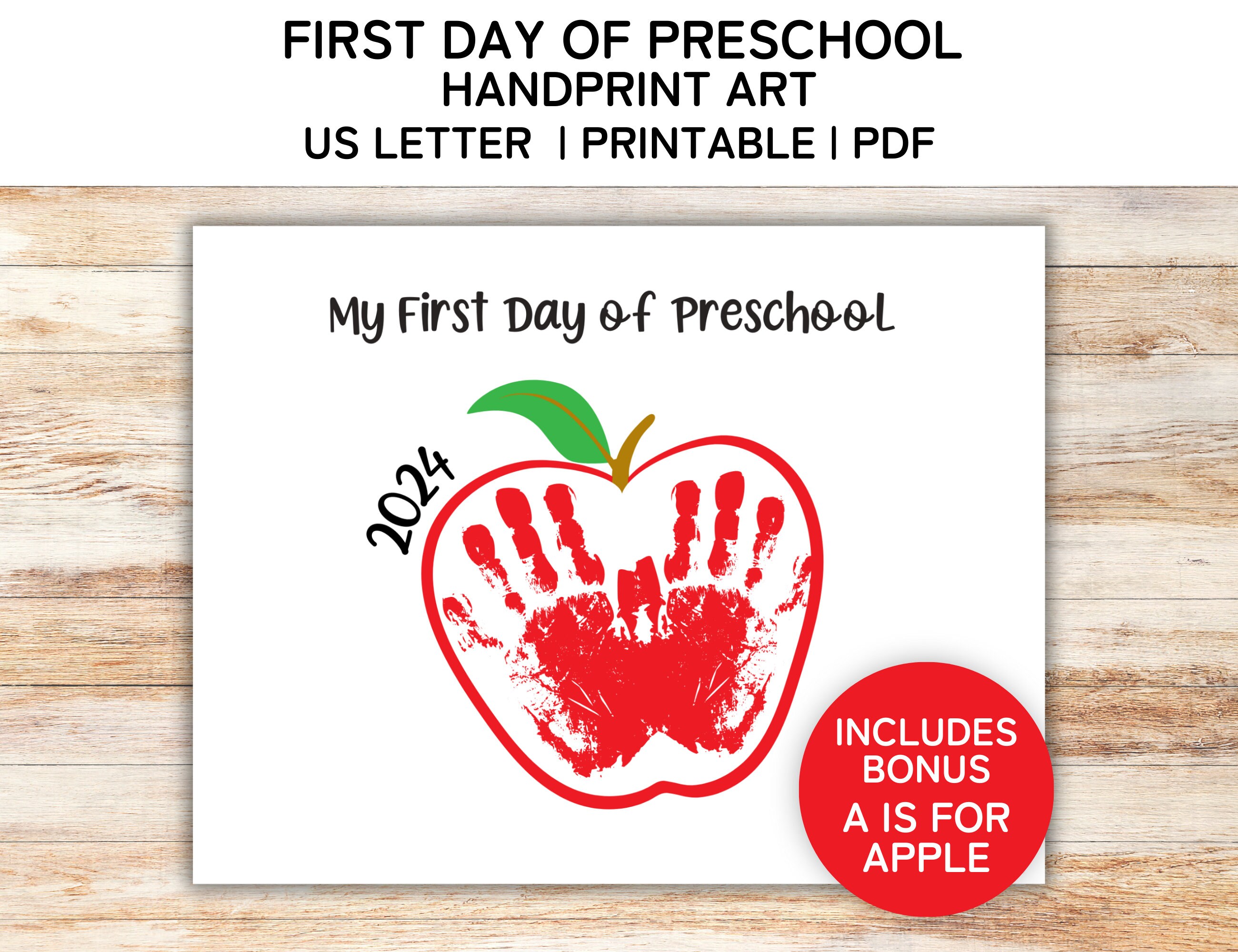 First Day of Preschool Handprint Art, First Day of School, Handprint ...