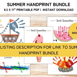 Summer Handprint Art, Watermelon Handprint Art, Printable Summer ...