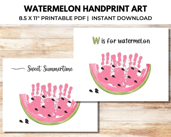 Summer Handprint Art Watermelon Handprint Art Printable - Etsy