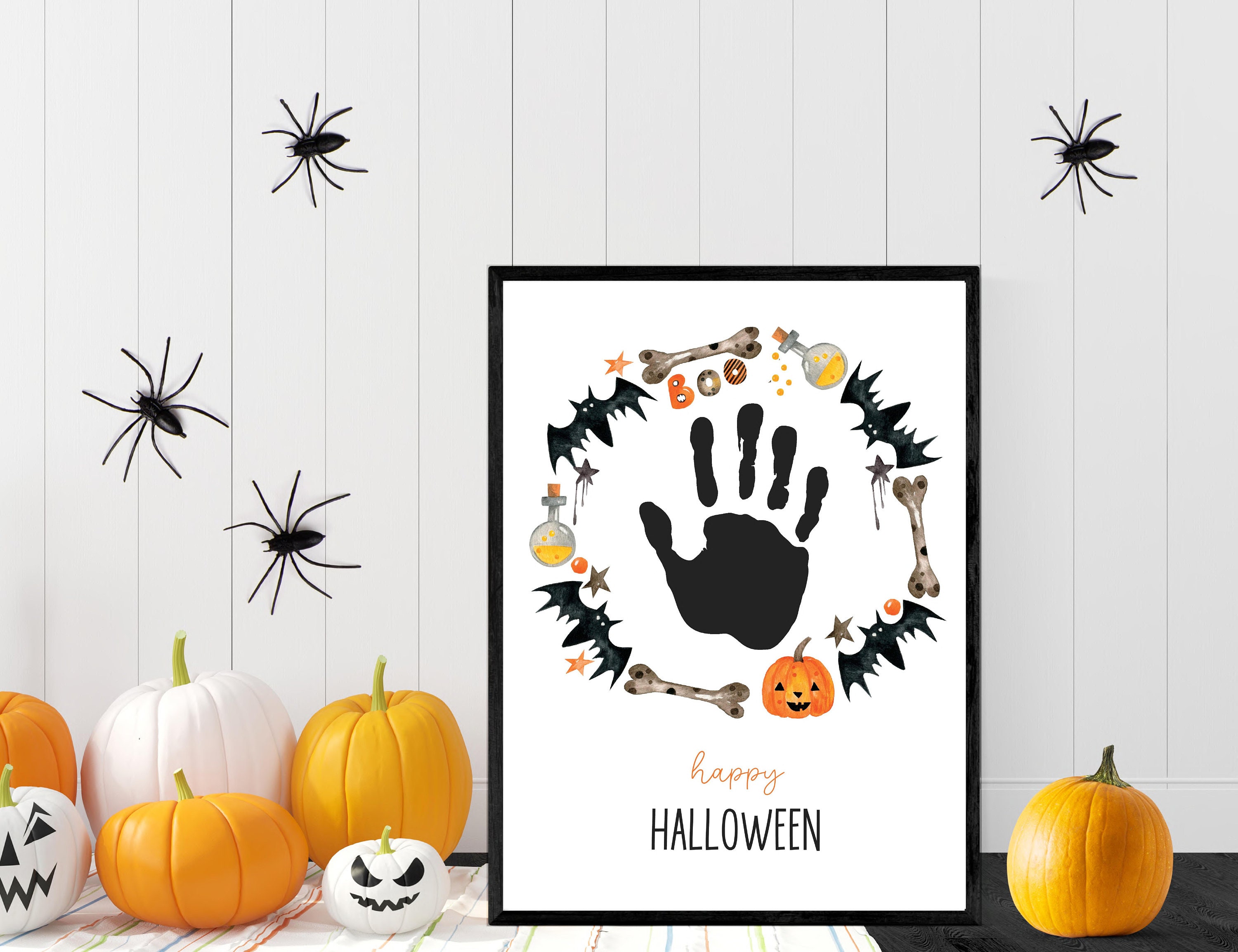 Halloween Handprint Art, Fall Handprint Craft, Toddler Handprint Art ...