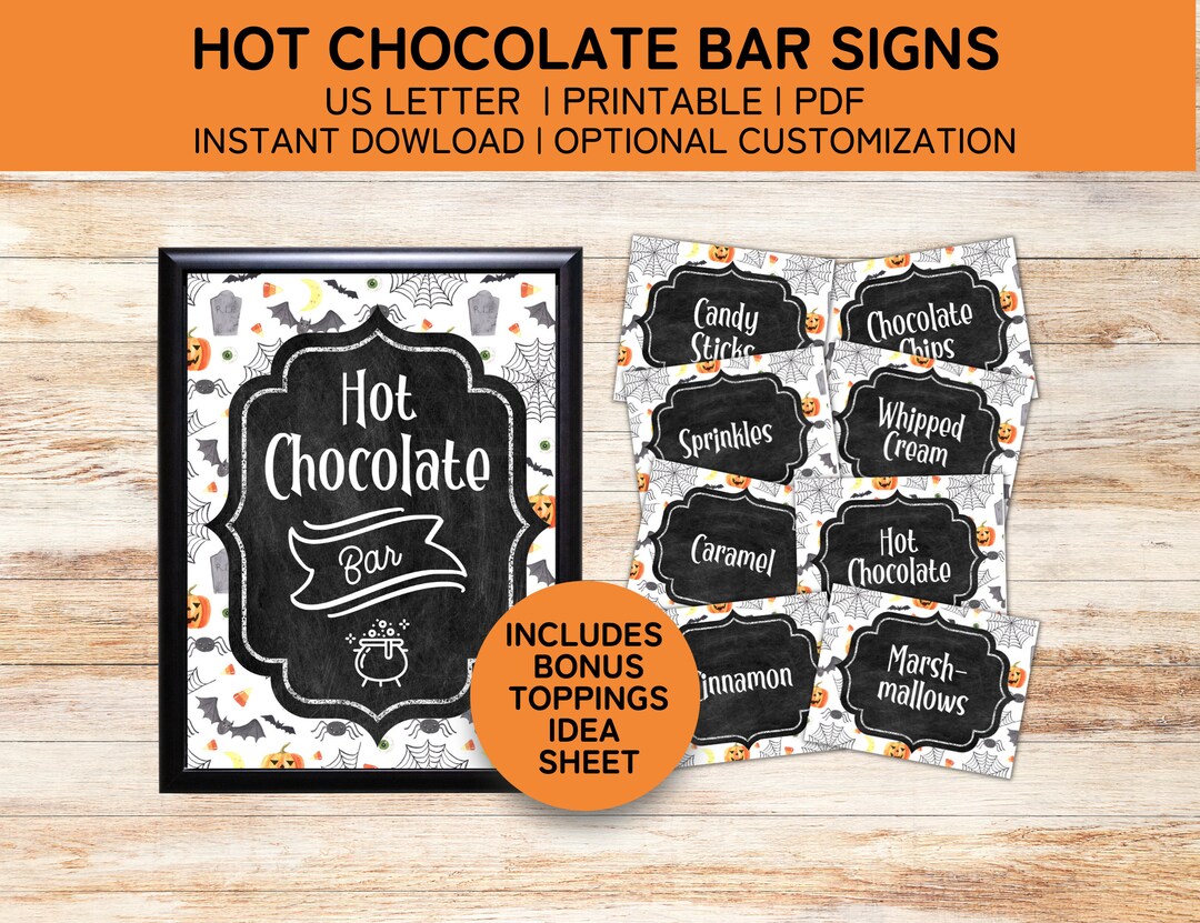 Halloween Hot Chocolate Bar Sign and Labels for Hot Cocoa Bar ...
