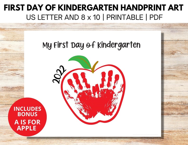 First Day of Kindergarten Handprint Art First Day of School - Etsy