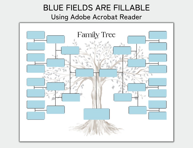 Family Tree Template 5 Generation, Family Tree Chart, Printable for ...