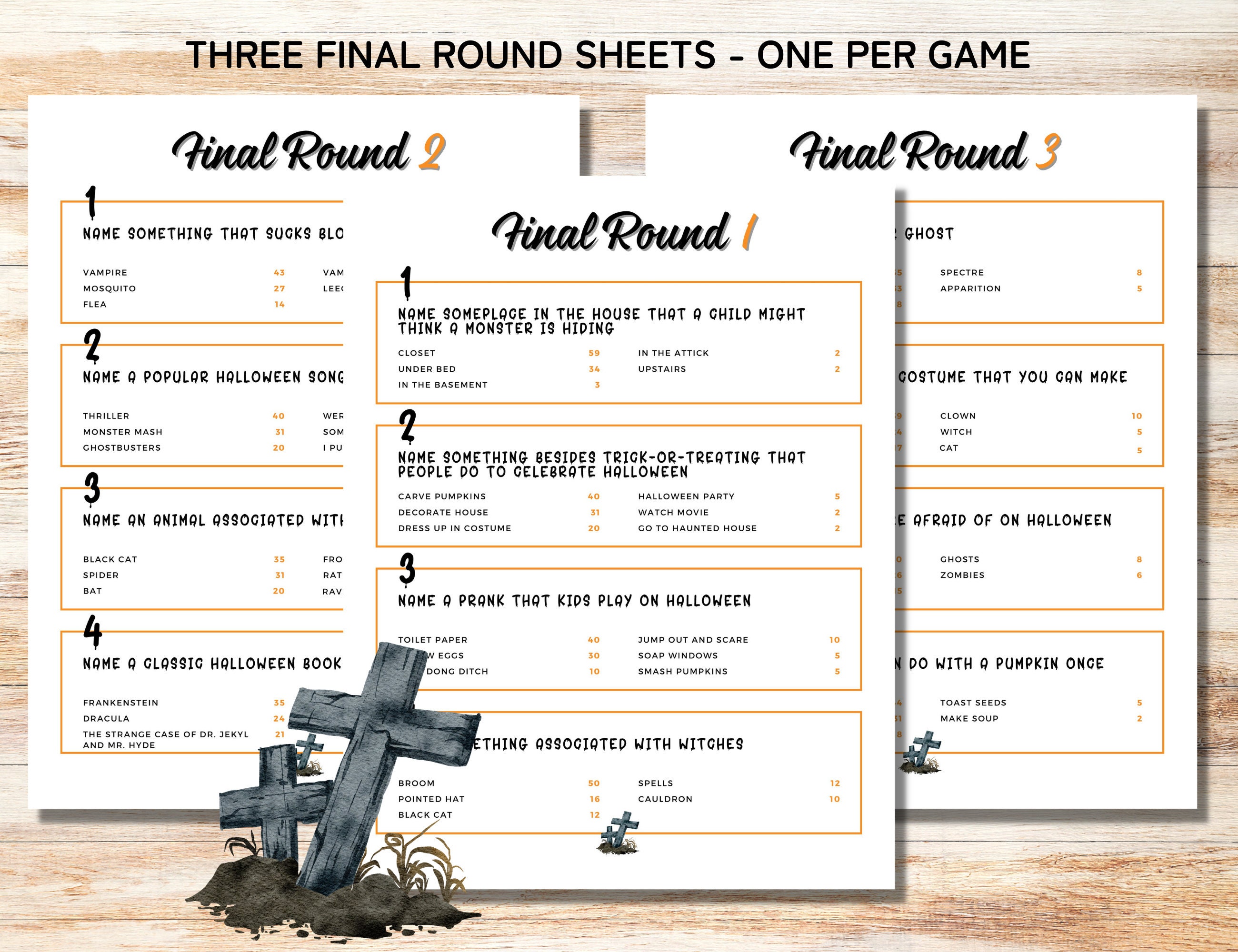 Halloween Friendly Feud Game, Halloween Family Friendly Party Game ...