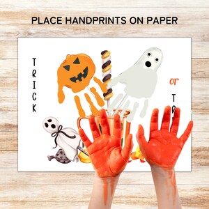 Halloween Handprint Art, Fall Handprint Craft, Toddler Handprint Art ...