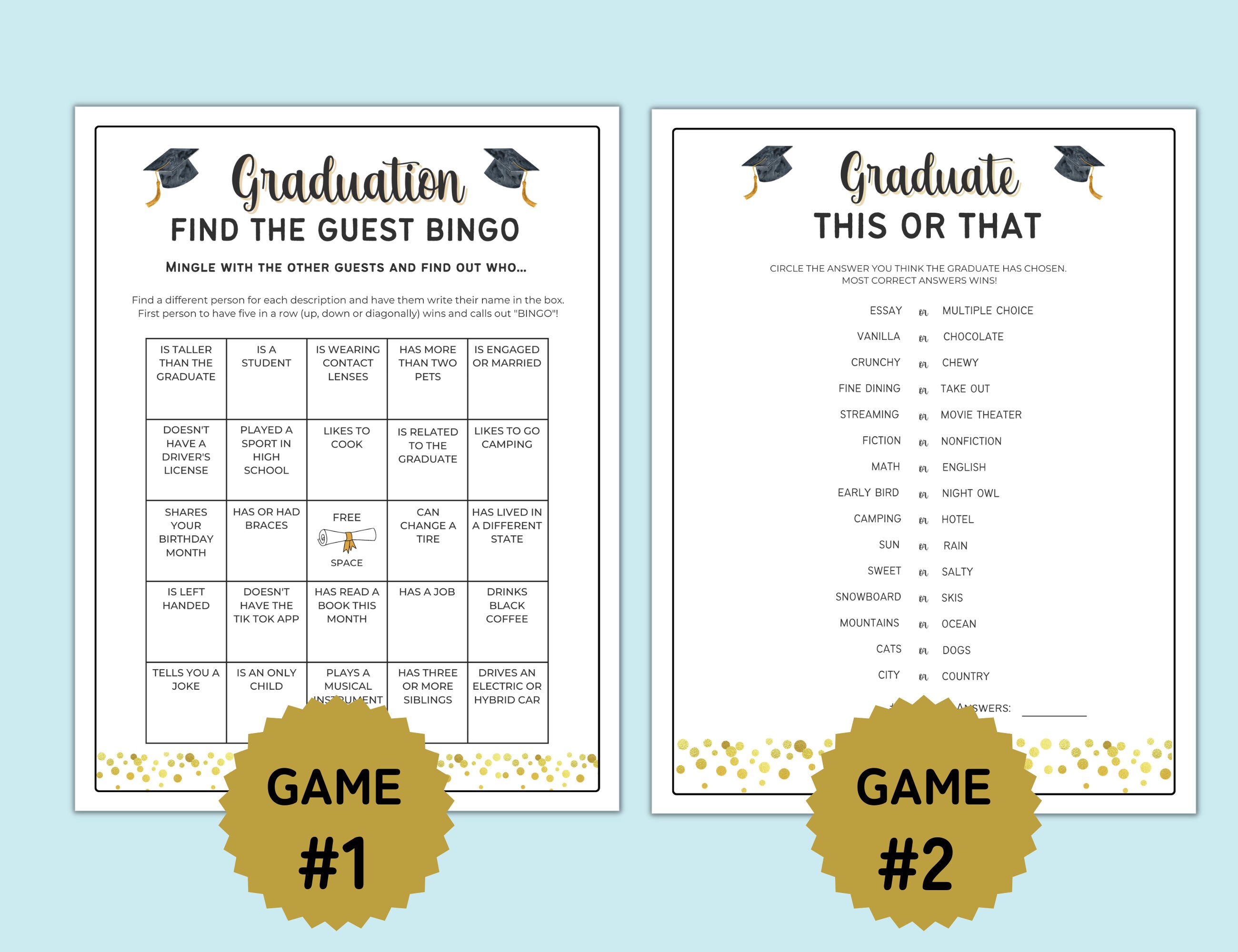 Graduation Game Bundle, Graduation 2024, Graduation Printable Games ...