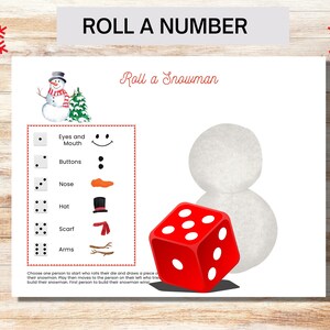 Christmas Roll a Snowman Dice Game, Fun Family Christmas Activity ...