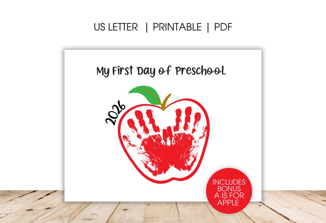 First Day of Preschool Handprint Art, First Day of School, Handprint ...