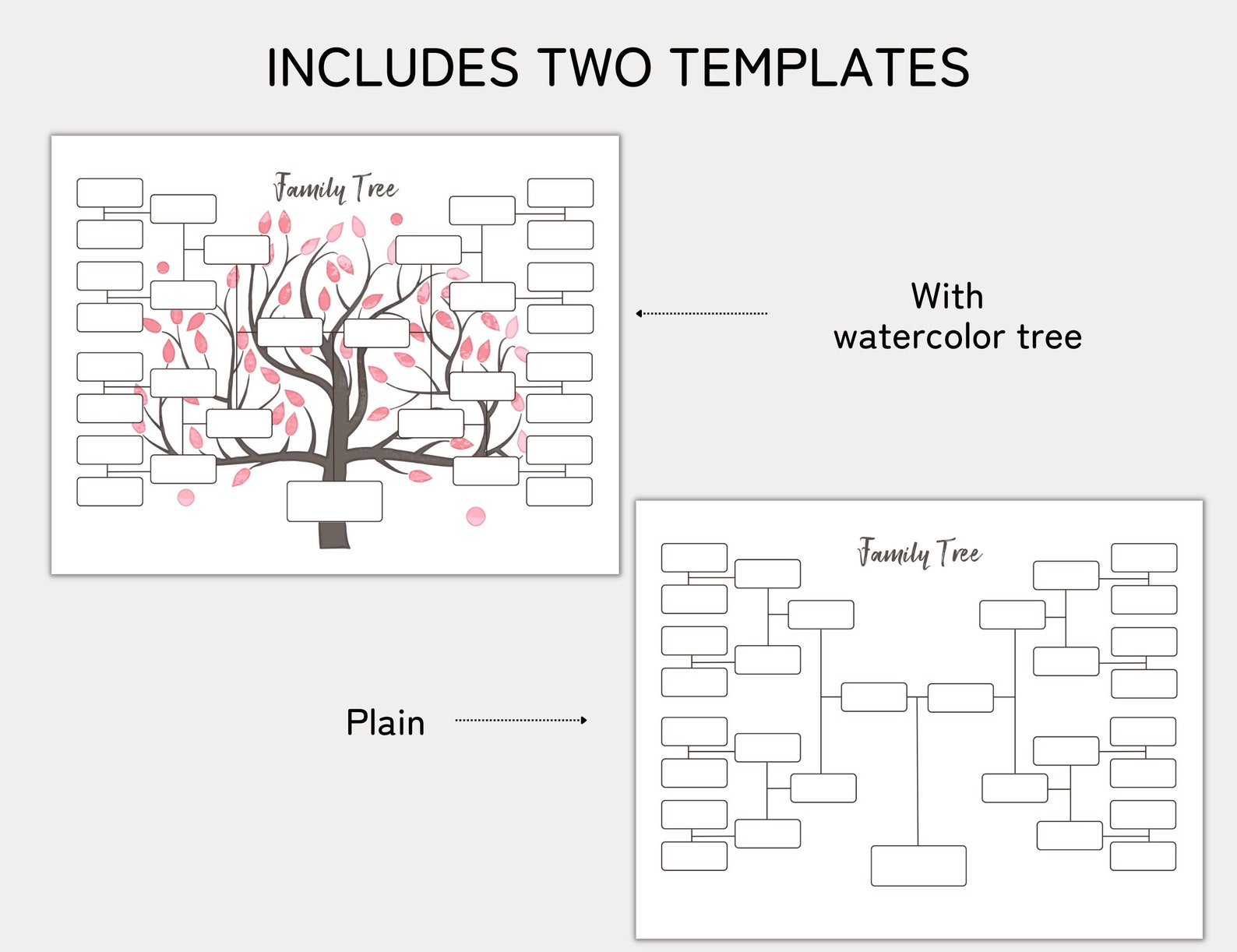 Family Tree Template 5 Generation, Family Tree Chart, Printable for ...