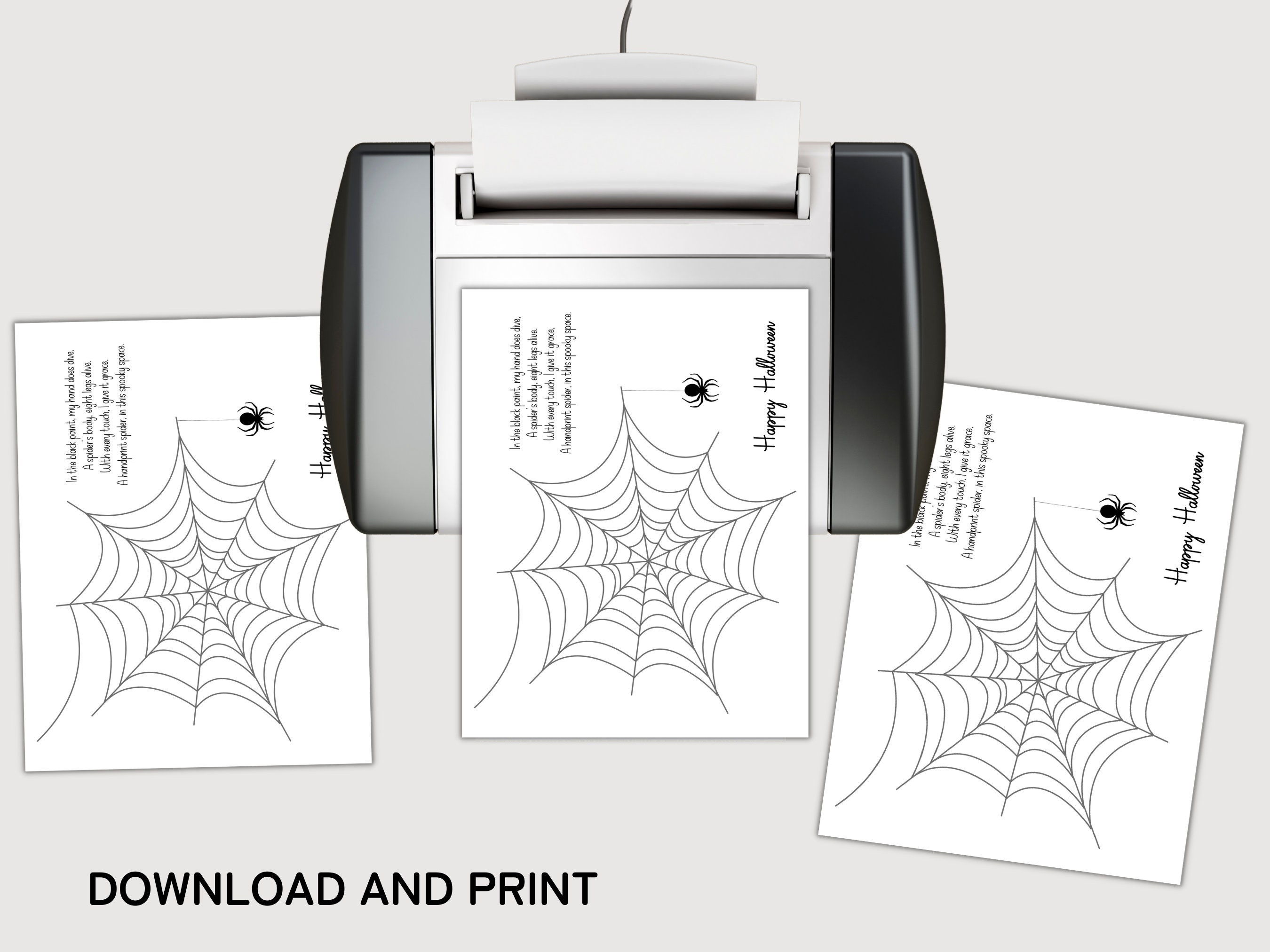 Halloween Handprint Art, Fall Handprint Craft, Spider Halloween Poem ...