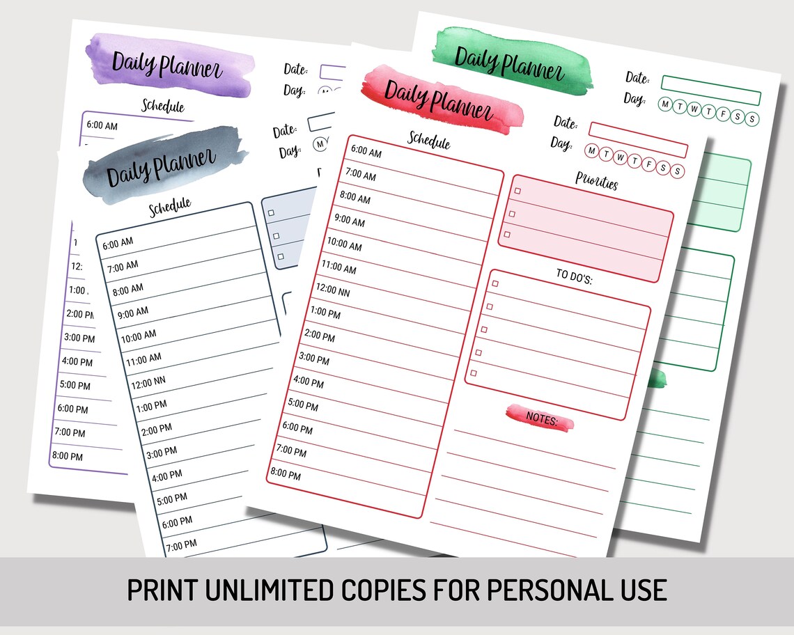 Daily Planner and AM/PM Journal Printable Daily to Do List | Etsy