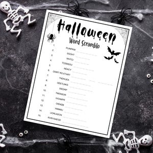 Halloween Word Scramble Game, Printable Halloween Game for Kids and ...