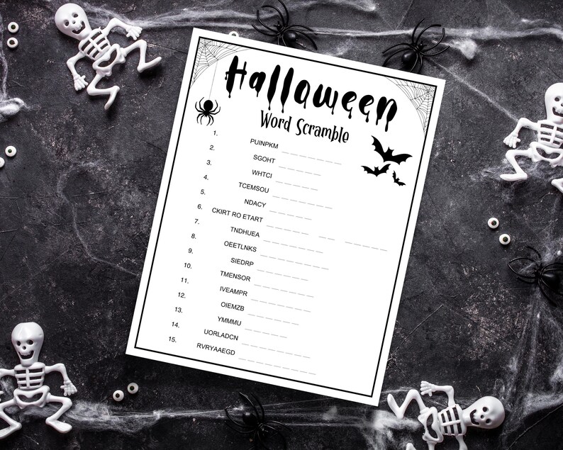 Halloween Word Scramble Game, Printable Halloween Game for Kids and ...