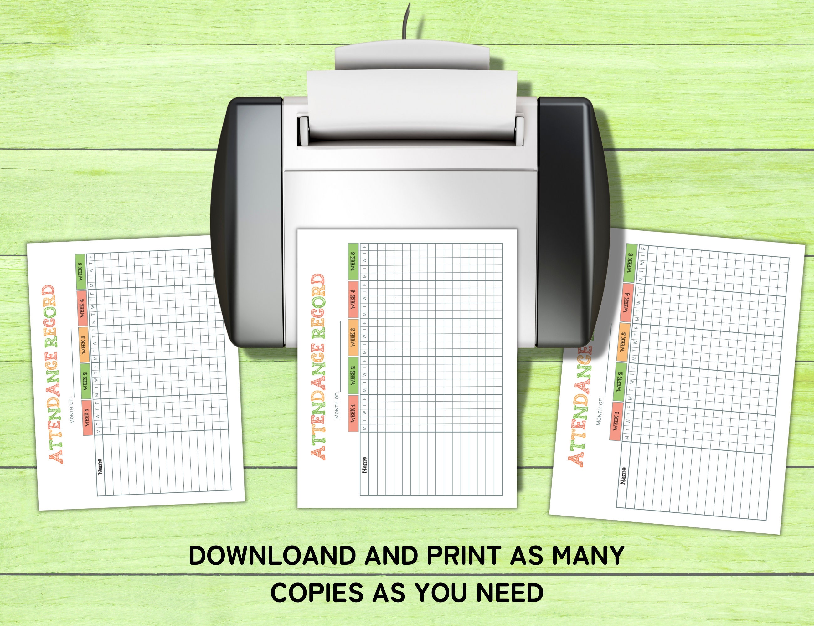 Editable Daycare Attendance Sheet for Preschool Home School - Etsy