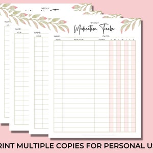 Printable Weekly Medication Tracker, Medication Scheduler, Medication ...