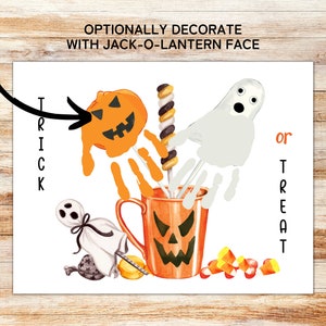 Halloween Handprint Art Bundle, Fall Handprint, Halloween Pumpkin Craft ...