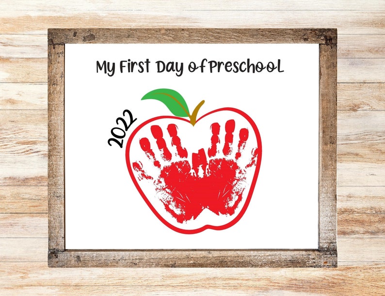 First Day of Preschool Handprint Art First Day of School - Etsy