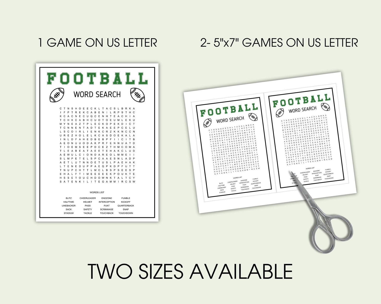 Football Word Search Game, Football Theme Party Games, Birthday Party ...