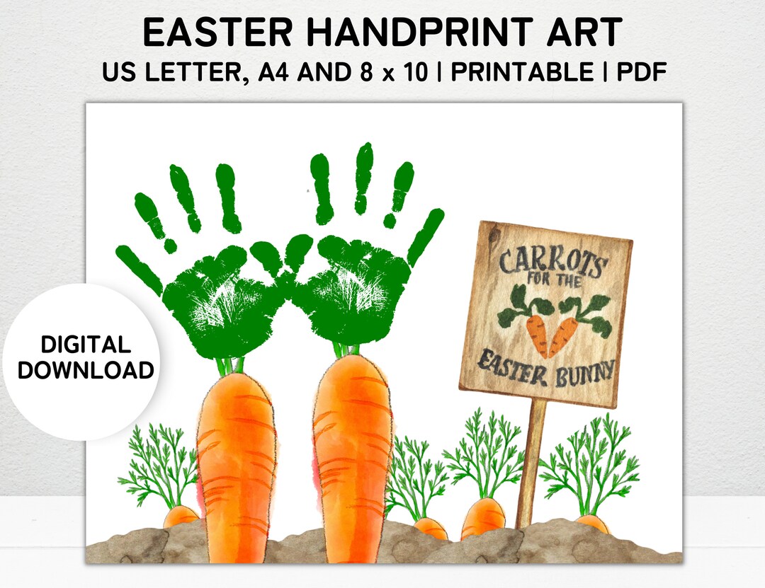 Easter Handprint Art, Printable Handprint Craft, Easter Printables for ...