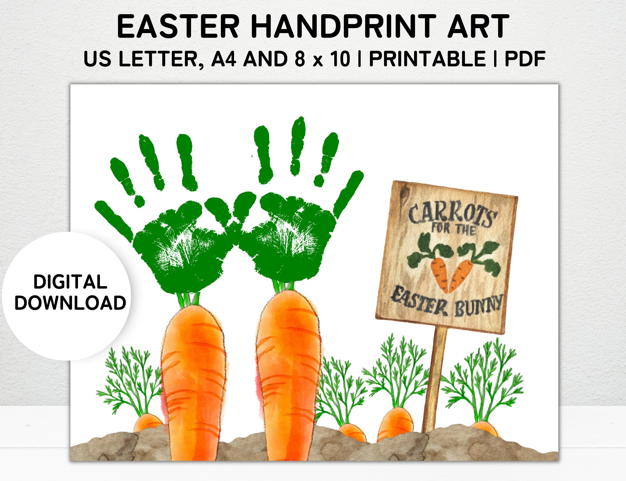 Easter Handprint Art, Printable Handprint Craft, Easter Printables for ...