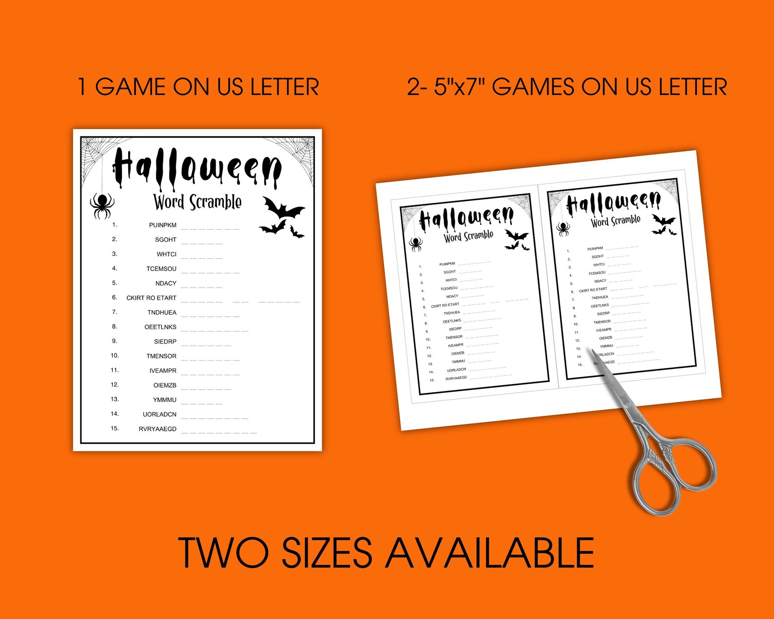Halloween Word Scramble Game, Printable Halloween Game for Kids and ...