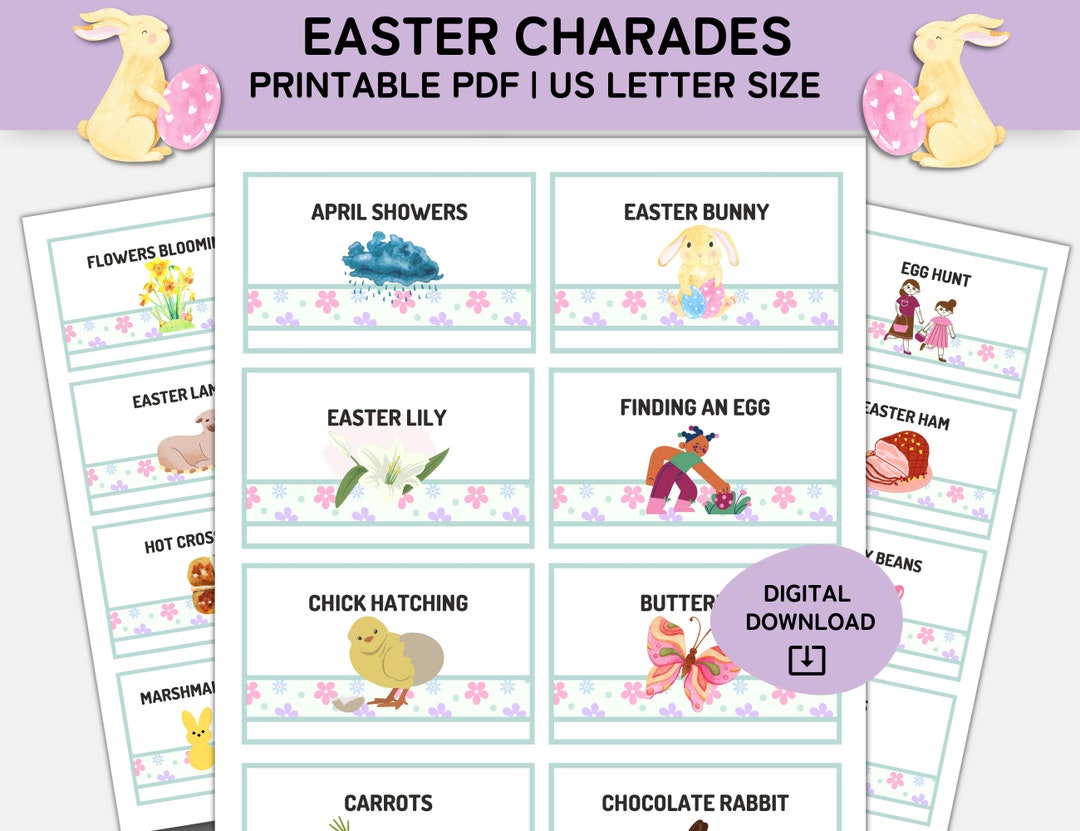 Easter Charades Game, Easter Printable Game, Family Game Night ...