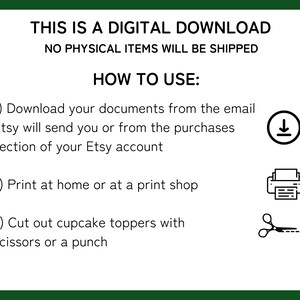 Printable Graduation Cupcake Toppers, 2024 Graduation Party Decorations ...