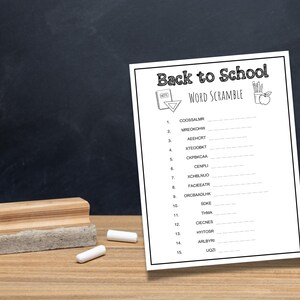 Back to School Word Scramble Game, First Week Classroom Activity Word ...