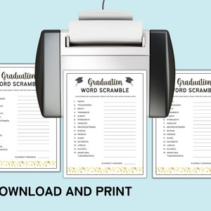 Graduation Word Scramble Game, Graduation 2023, Graduation Printable ...
