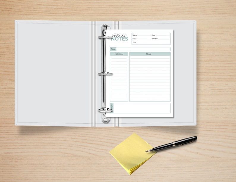 Lecture Notes, Note Taking Template, Cornell Notes, Printable Note ...
