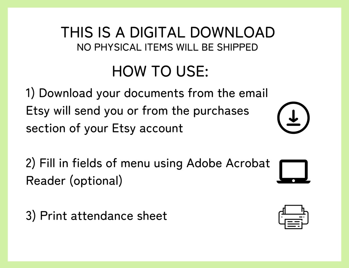 Editable Daycare Attendance Sheet for Preschool, Home School and in ...