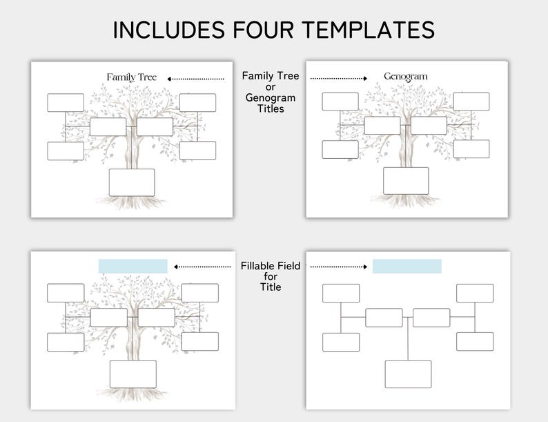 Family Tree Template 3 Generation, Family Tree Chart, Printable for ...